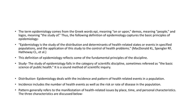 General principles of applied epidemiology | PPTX | Infectious Diseases | Diseases and Conditions