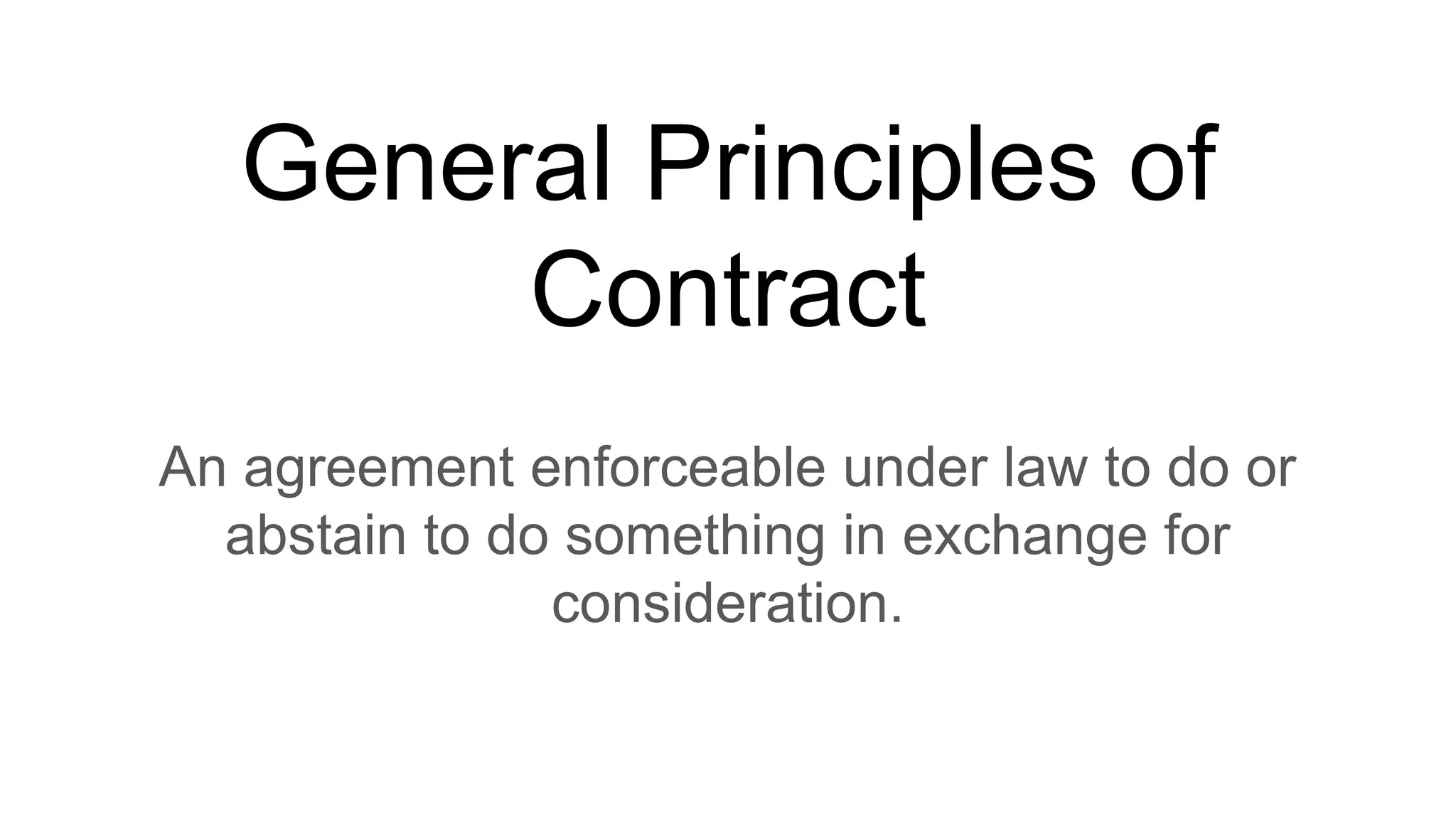 General principles of contracts (part one) | PPTX