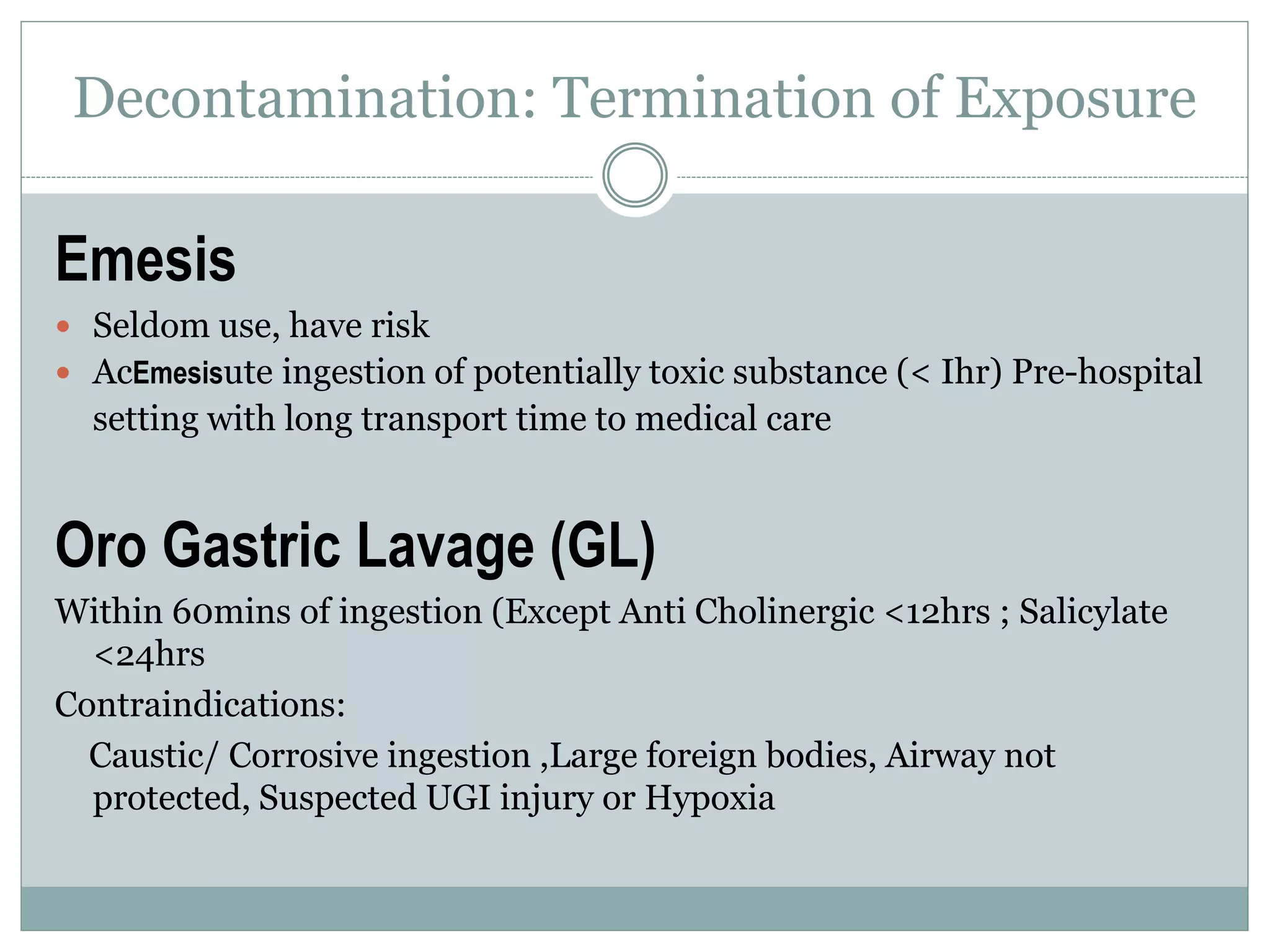 General Principles of Management of Poisoning | PPTX