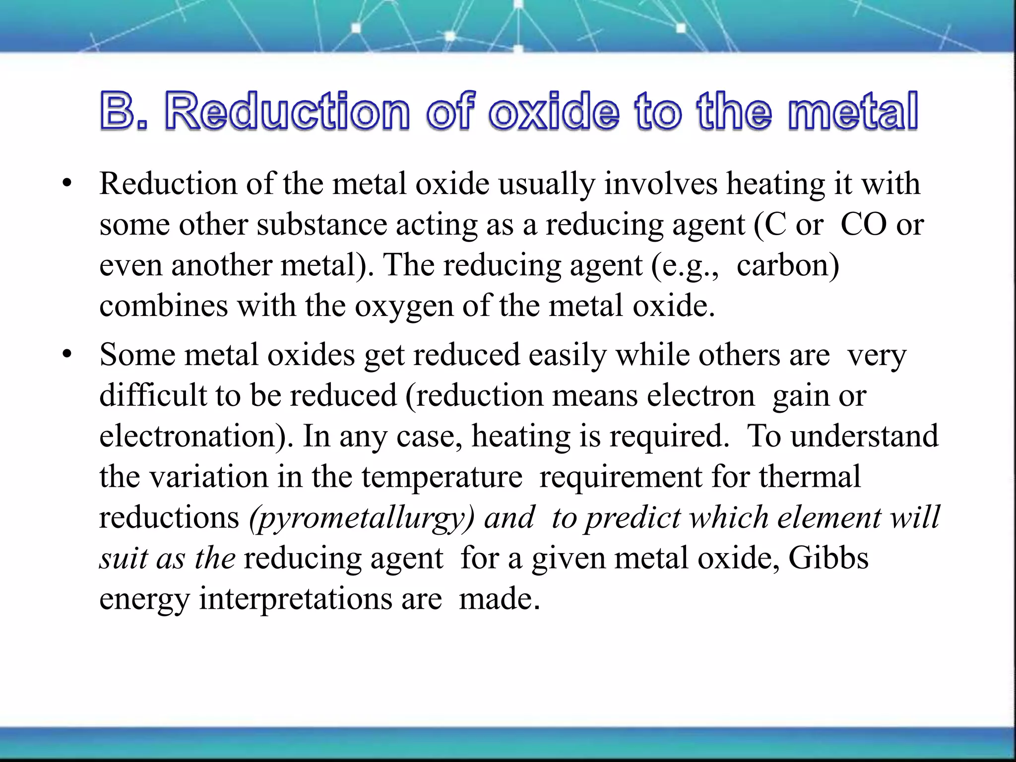 General principles of metals extraction | PPTX