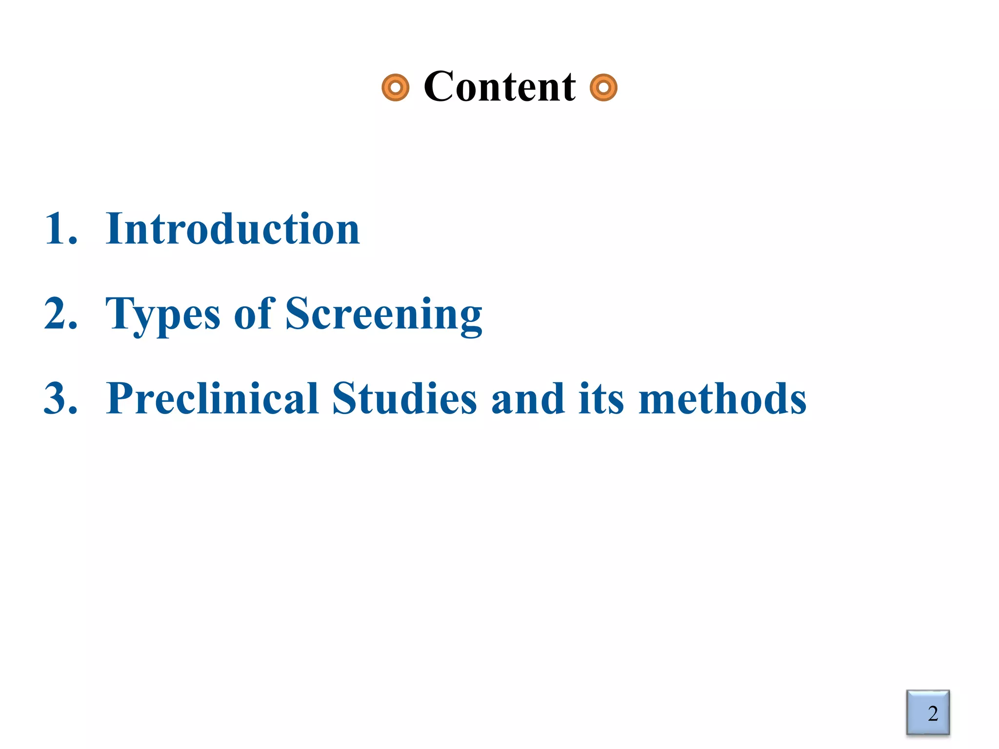 General principles of preclinical screening | PPTX