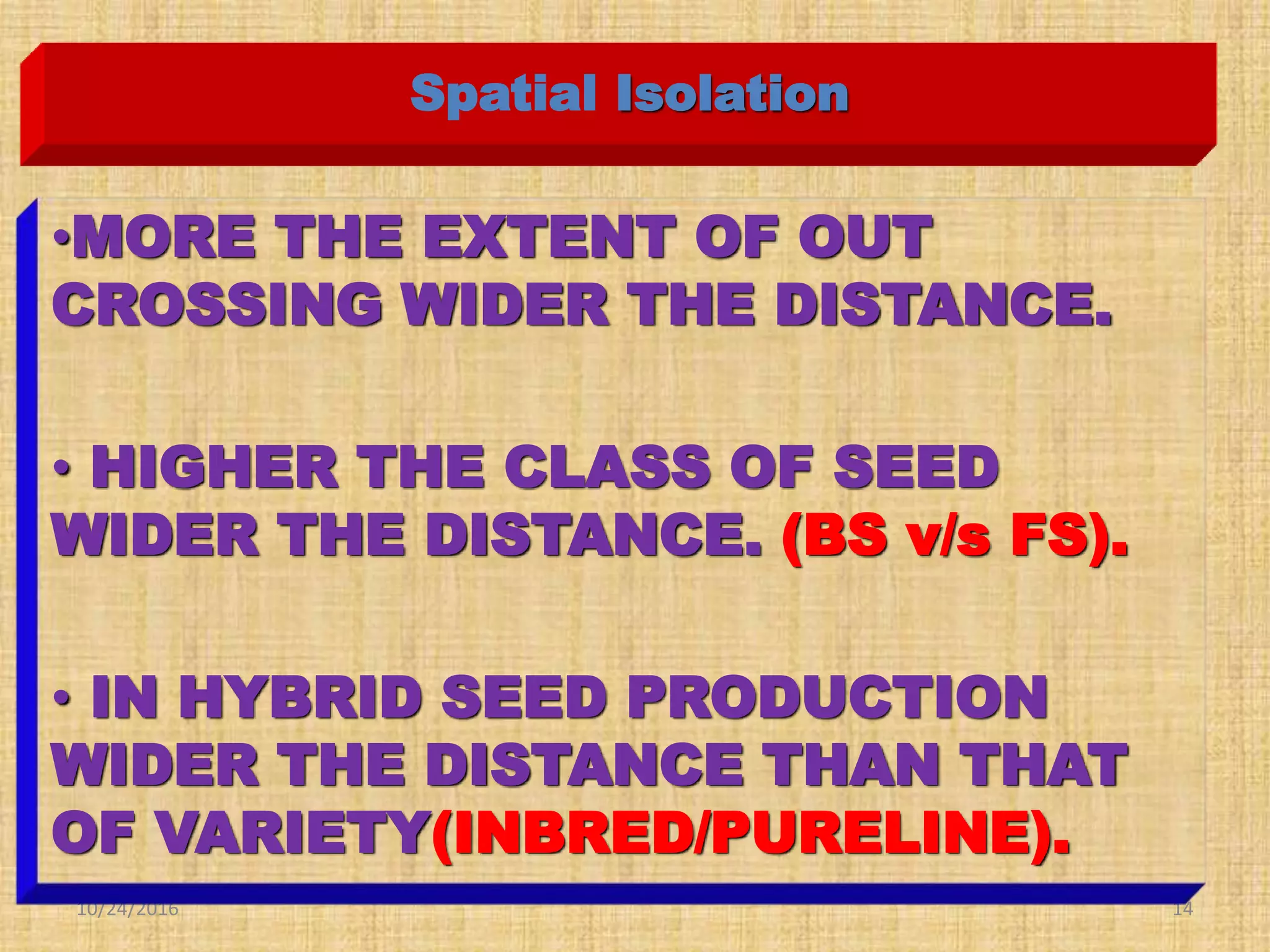 General Principles of Seed Production Technology | PPTX
