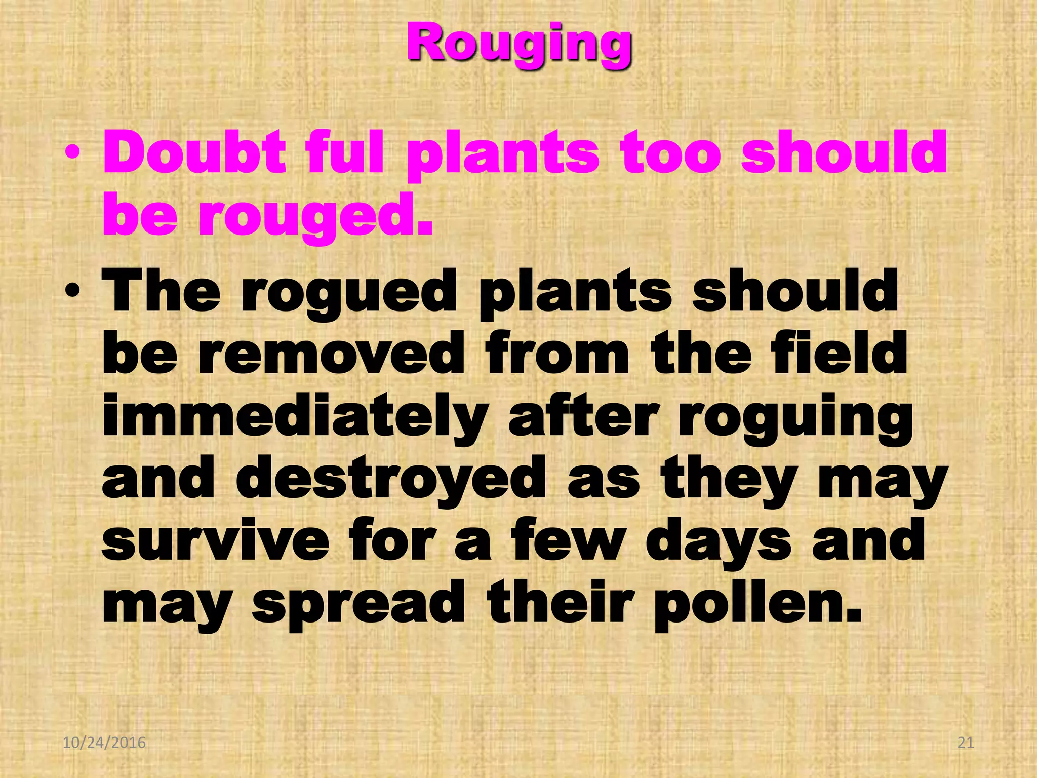 General Principles of Seed Production Technology | PPTX