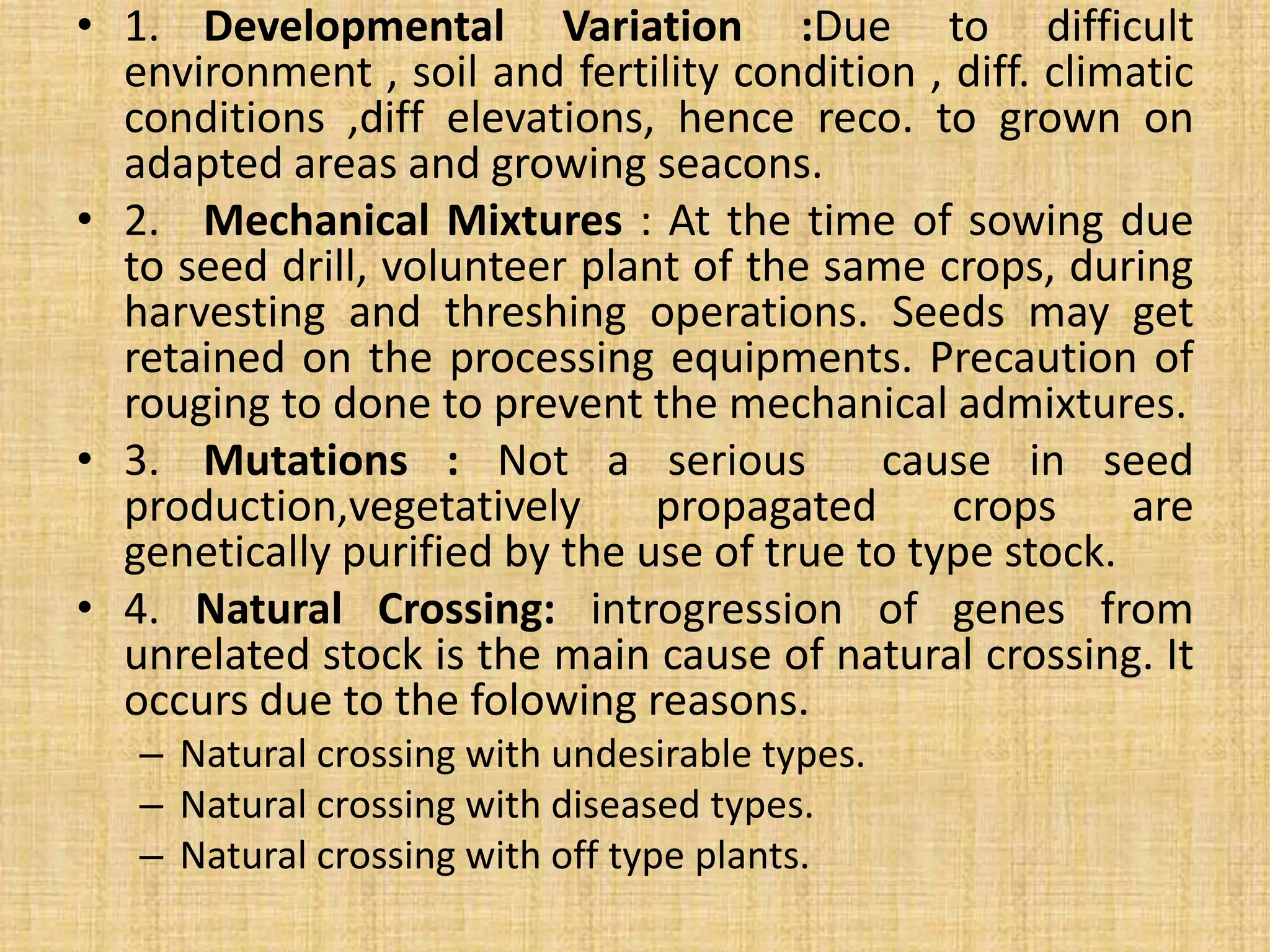 General Principles of Seed Production Technology | PPTX