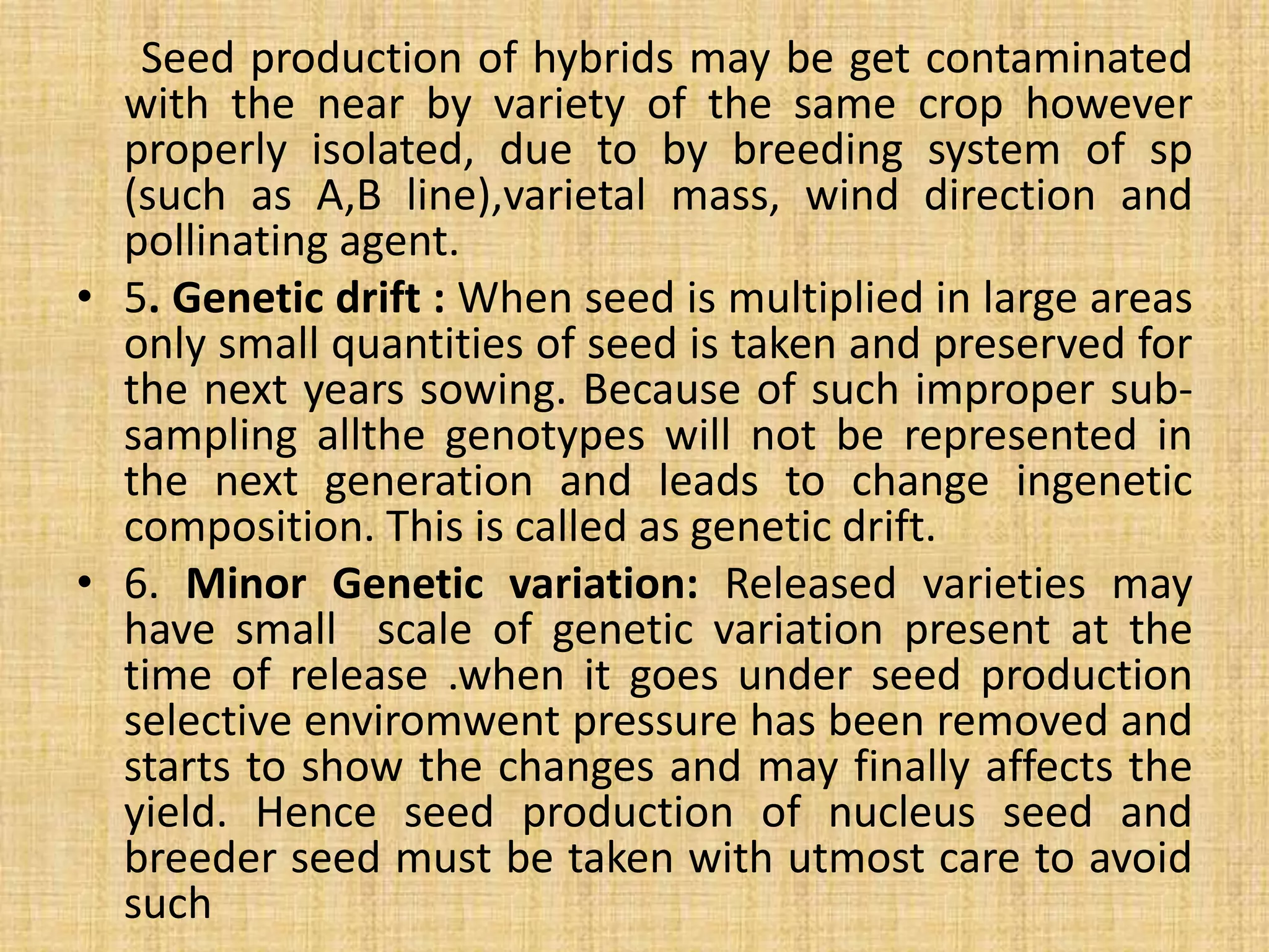 General Principles of Seed Production Technology | PPTX