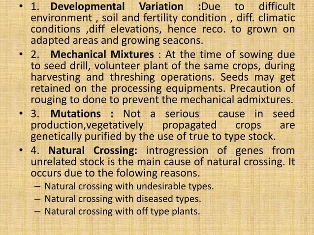 General Principles of Seed Production Technology | PPTX