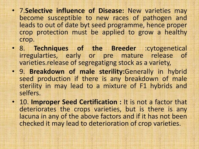 General Principles of Seed Production Technology | PPTX