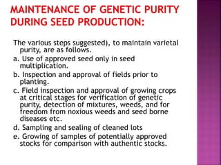 General principles of seed production | PPTX