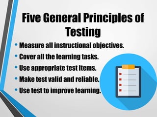 General principles of testing to Different qualities of high quality ...