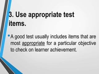 General principles of testing to Different qualities of high quality ...