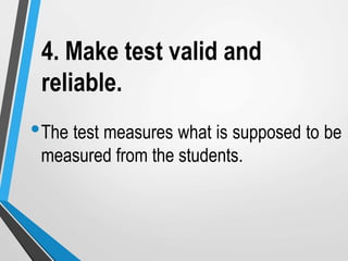 General principles of testing to Different qualities of high quality ...