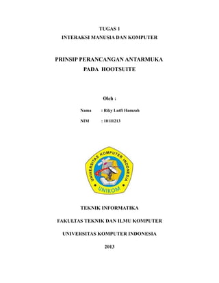 Prinsip Perancangan Antarmuka pada HootSuite | PDF