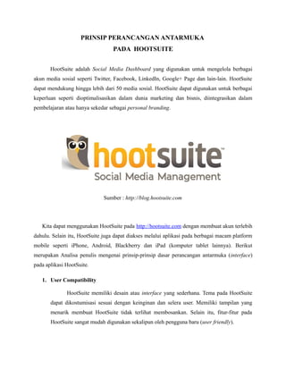 Prinsip Perancangan Antarmuka pada HootSuite | PDF