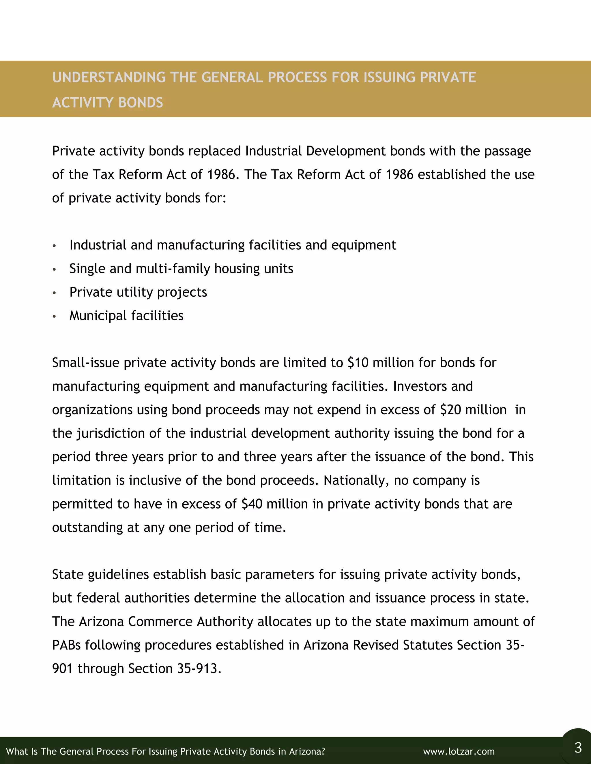 What Is the General Process of Issuing Private Activity Bonds in ...