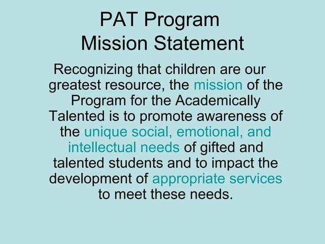 PAT Program General Overview | PPT