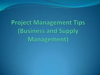 General project management tips | PPT