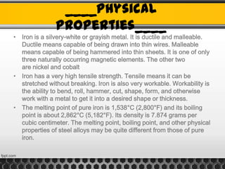 General properties of iron | PPTX