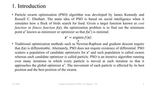 A general framework of particle swarm optimization | PPT