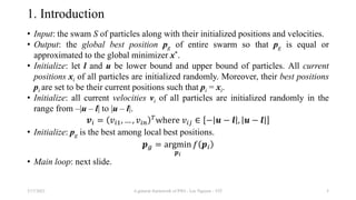 A general framework of particle swarm optimization | PPTX