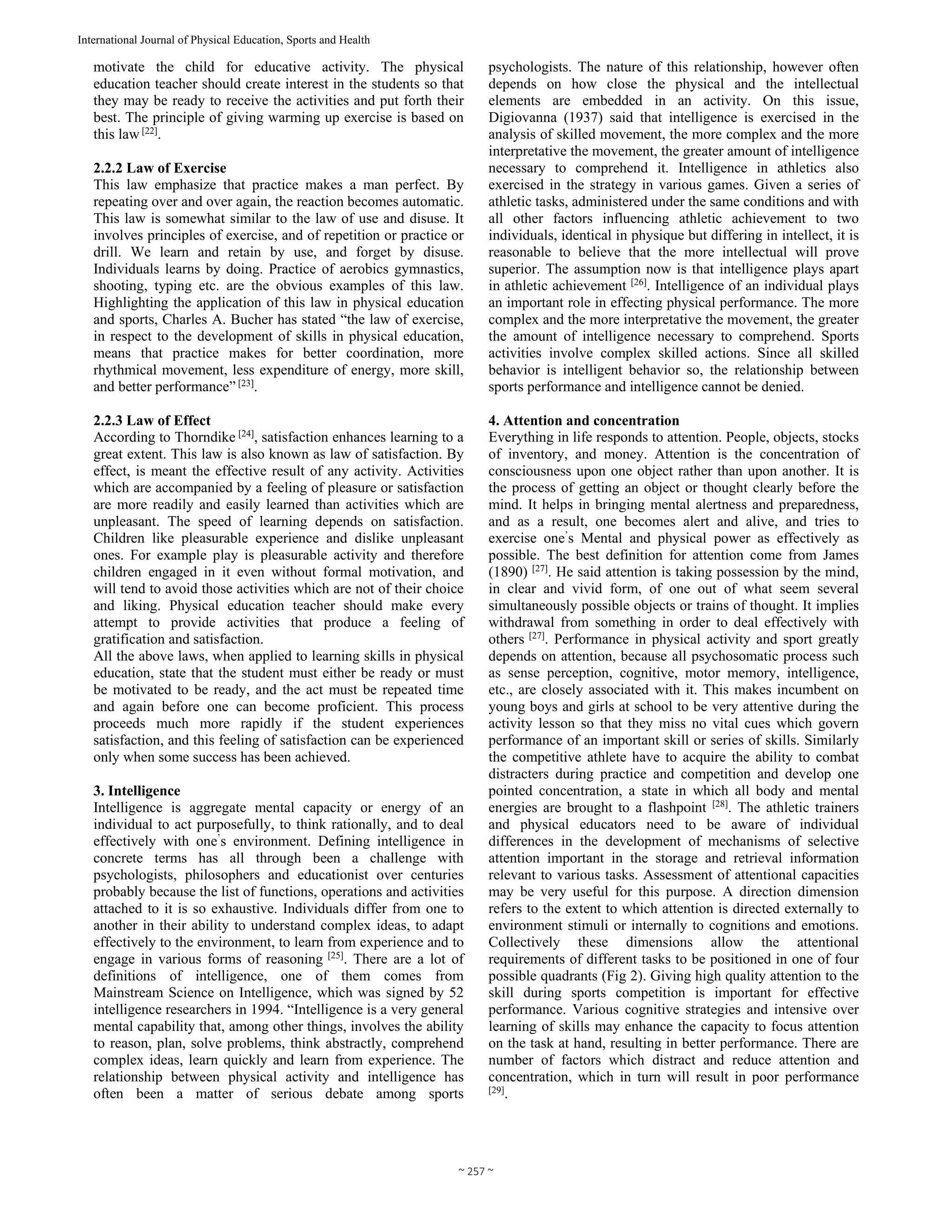 General psychological factors affecting physical education and sports ...