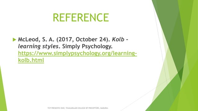 KOLB'S LEARNING STYLES | PPT