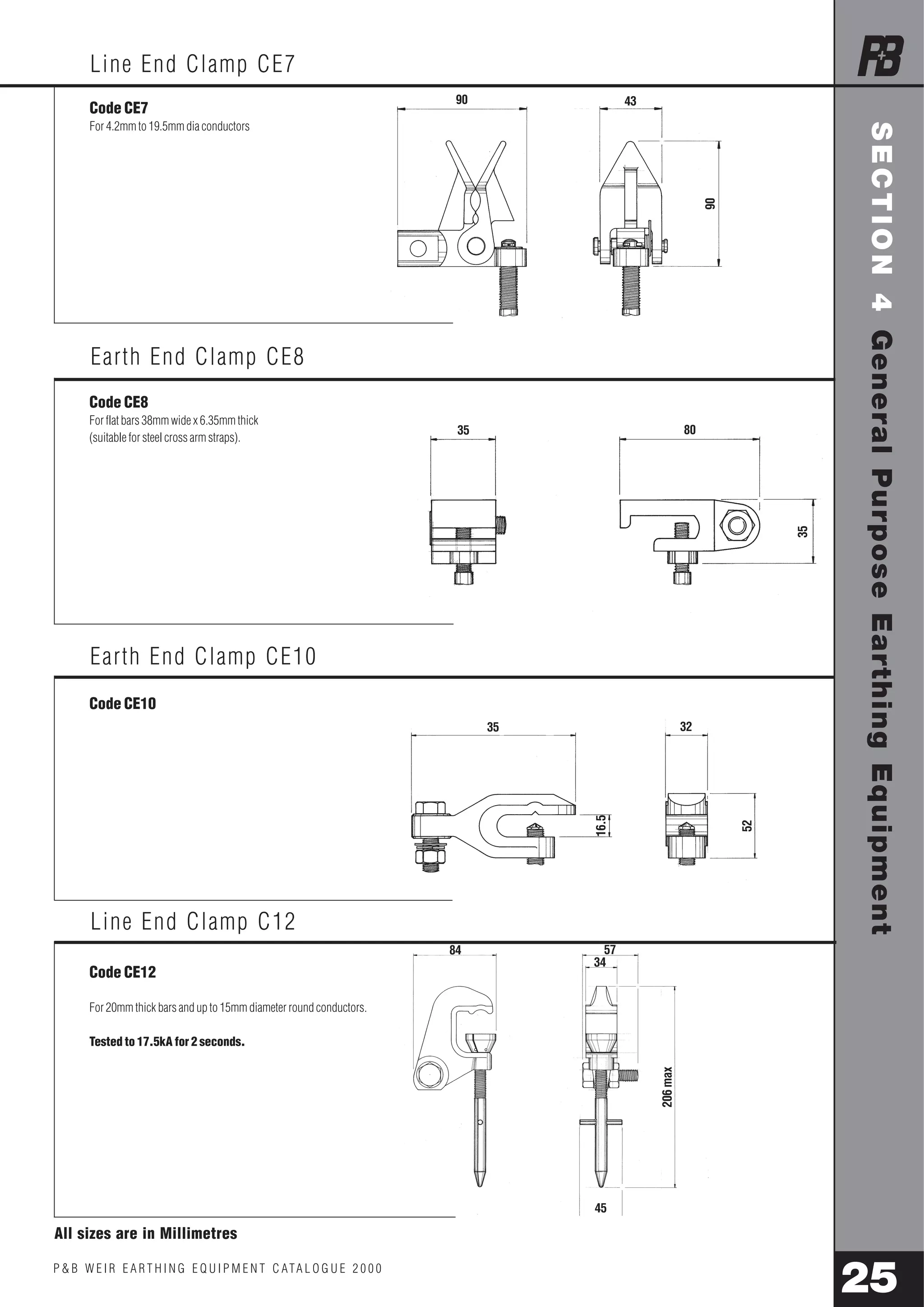 General Purpose Earthing - Line Clamps, Earth End Clamps | PDF