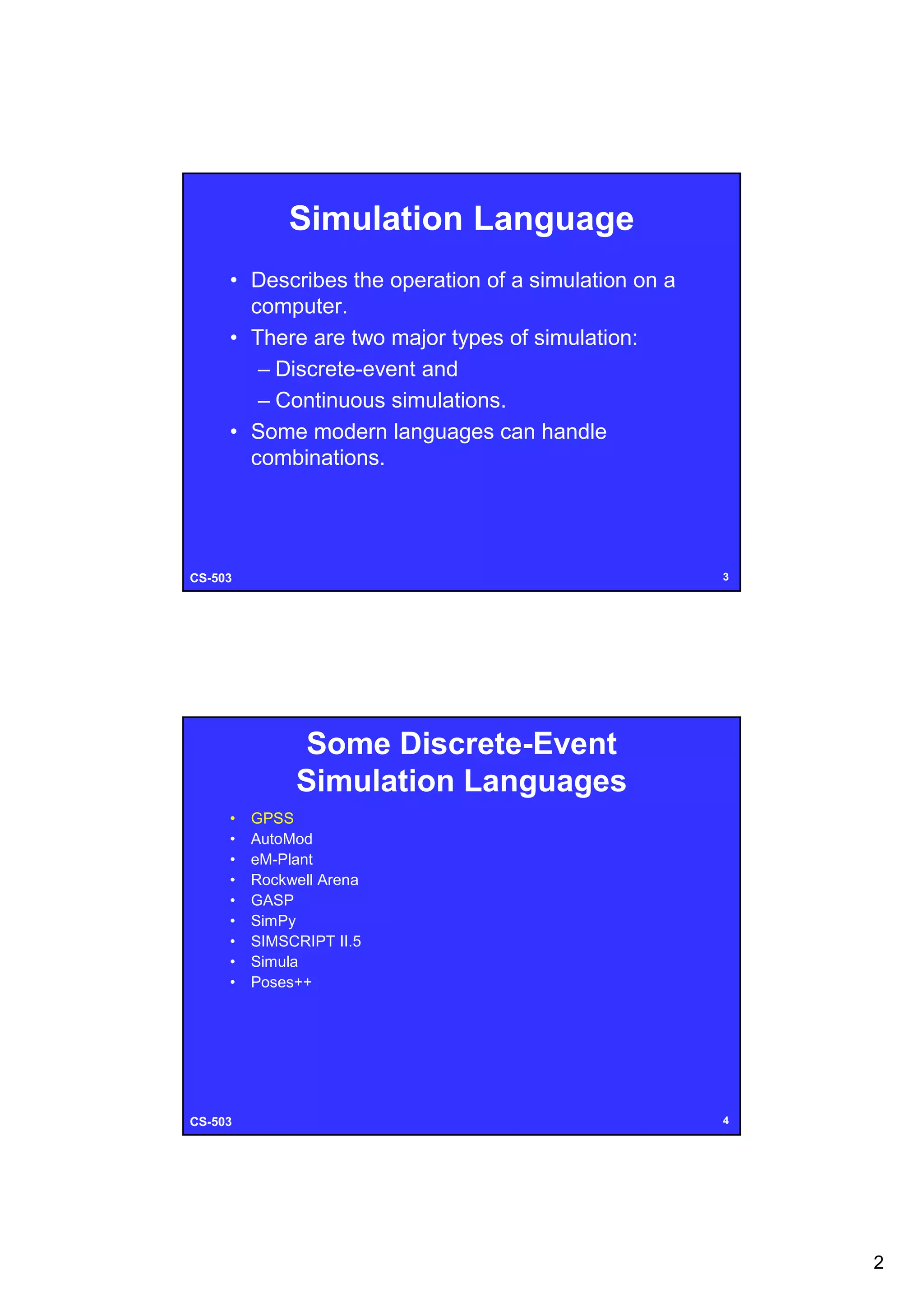 General purpose simulation_system | PDF