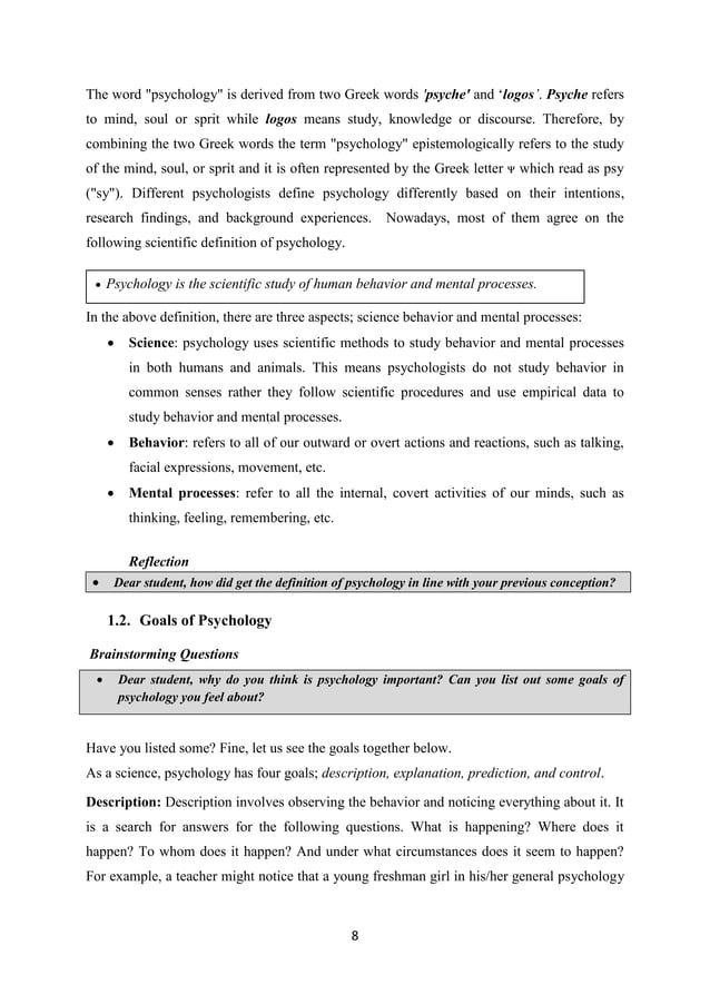 GENERAL PYSYCHOLOGY freshman course module.pdf | Education