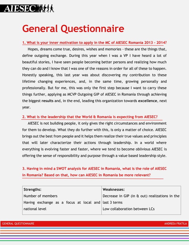 General questionnaire | PDF | Business | Business and Finance