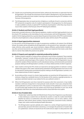 General Regulations:Primary Years Programme | PDF