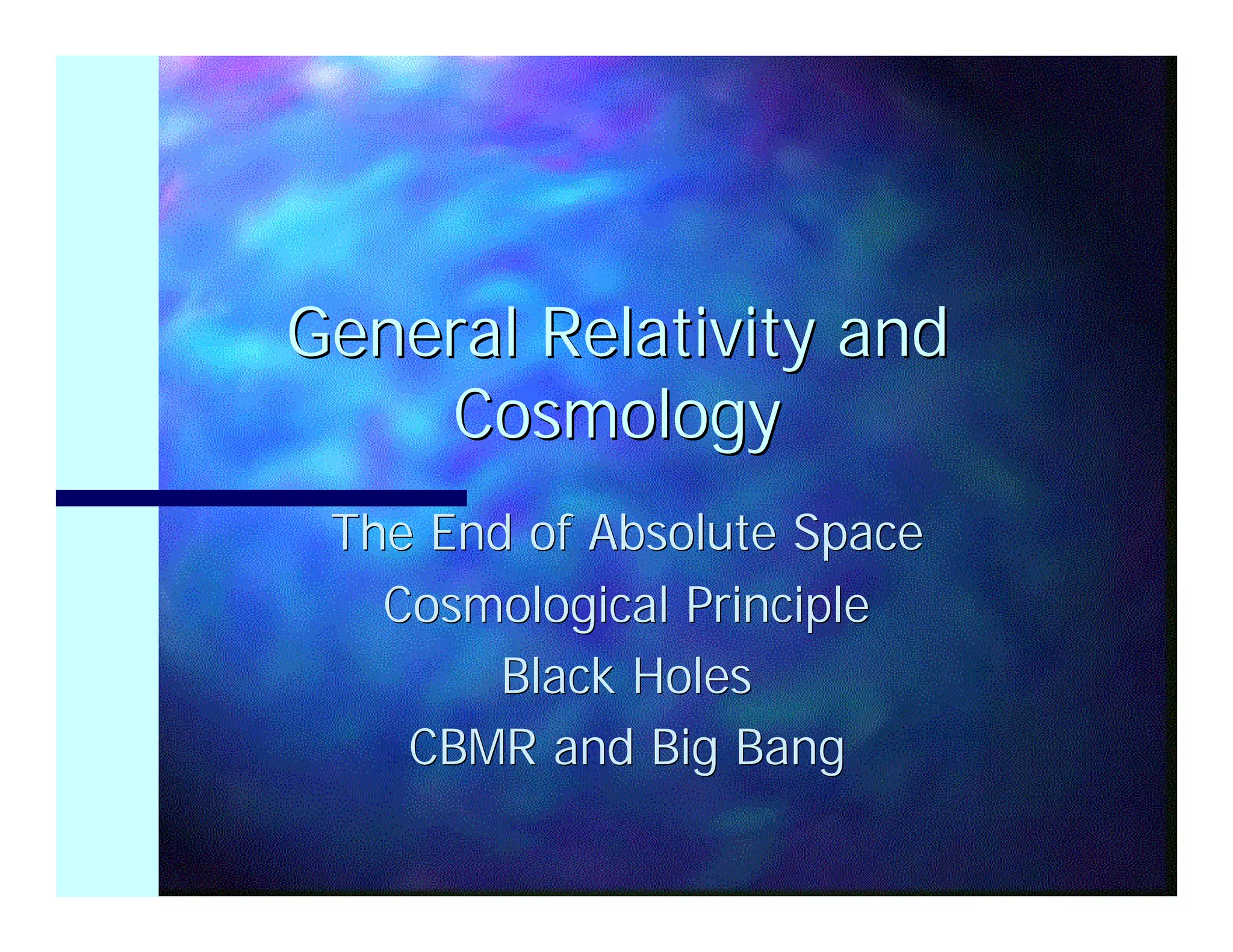 General Relativity and Cosmology | PDF