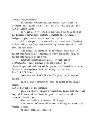 General Requirements Reread the Kitchen Heaven Project | DOCX