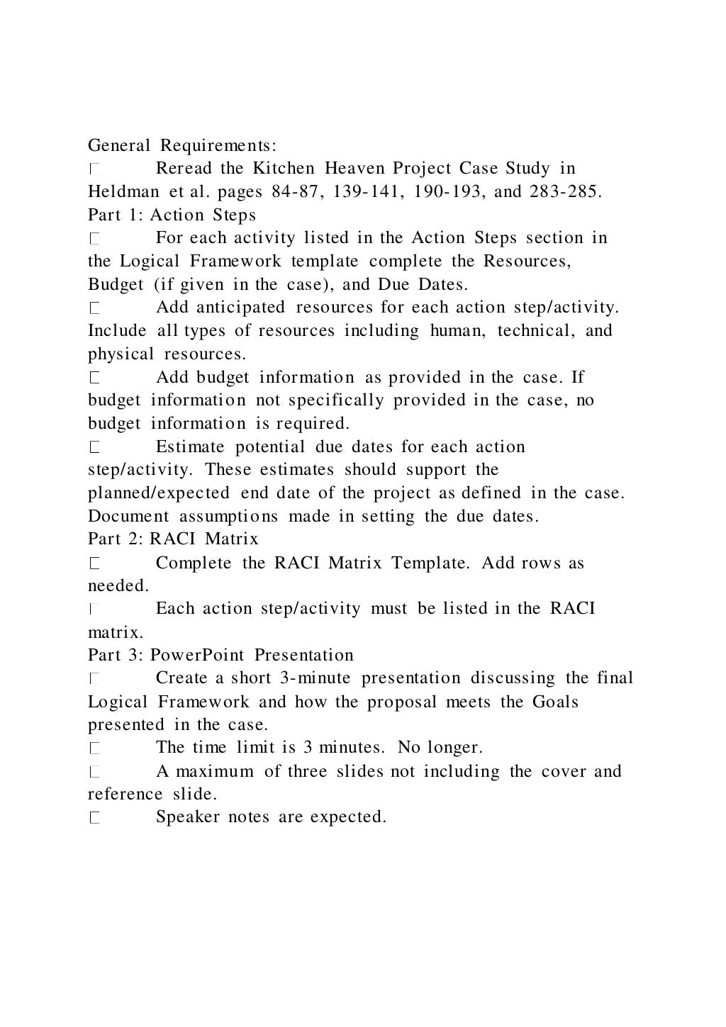 General Requirements Reread the Kitchen Heaven Project | DOCX