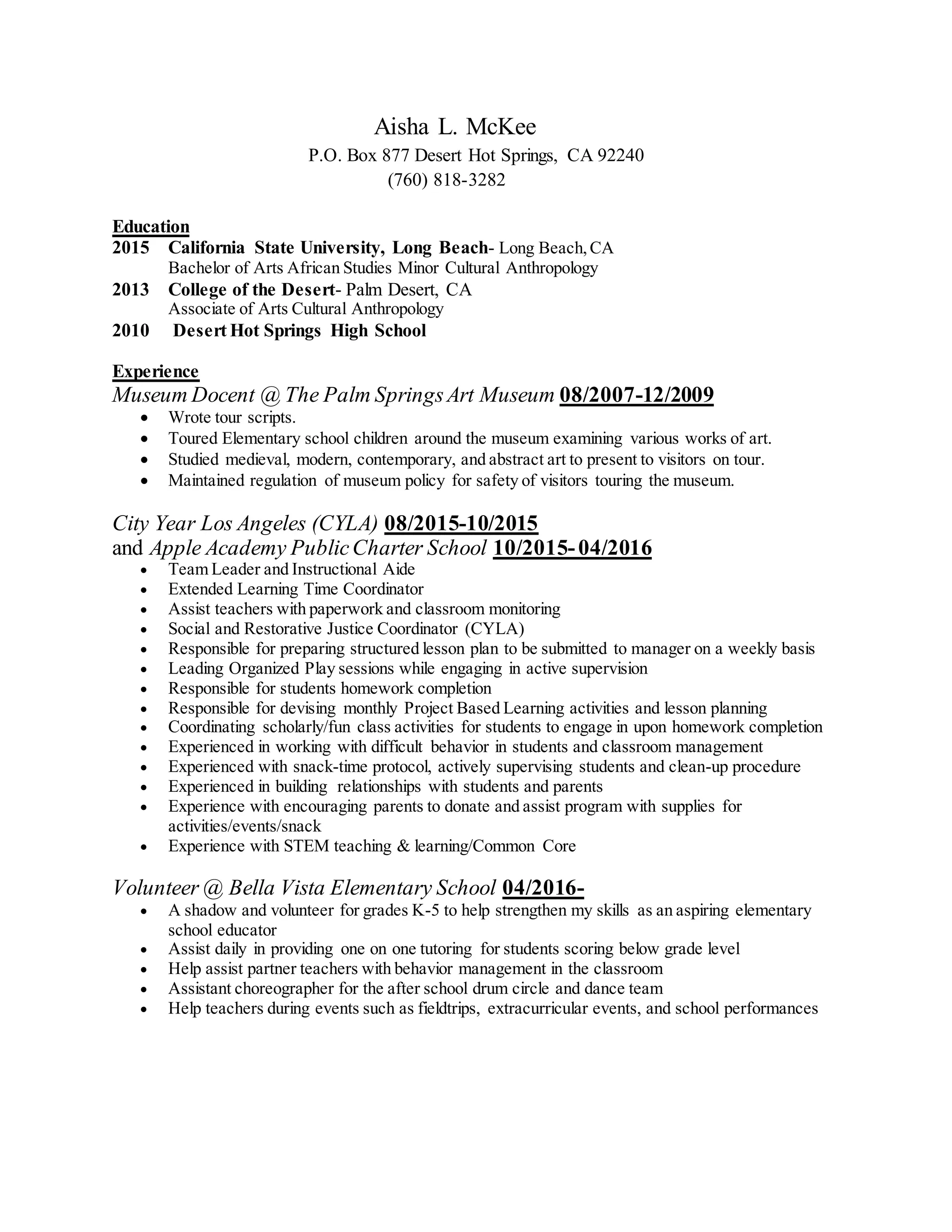 Aisha's Resume | DOCX | Professional School | Postgraduate Education