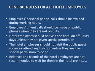 General rules for hotel employees | PPTX