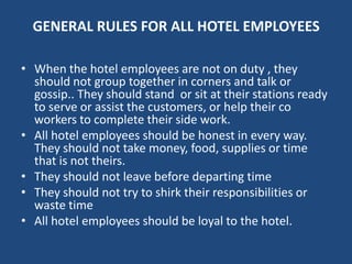 General rules for hotel employees | PPTX