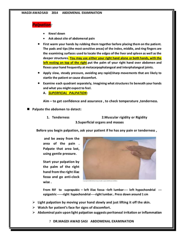 Generalrulesofabdomenalexamination 140413161534-phpapp02 | DOCX