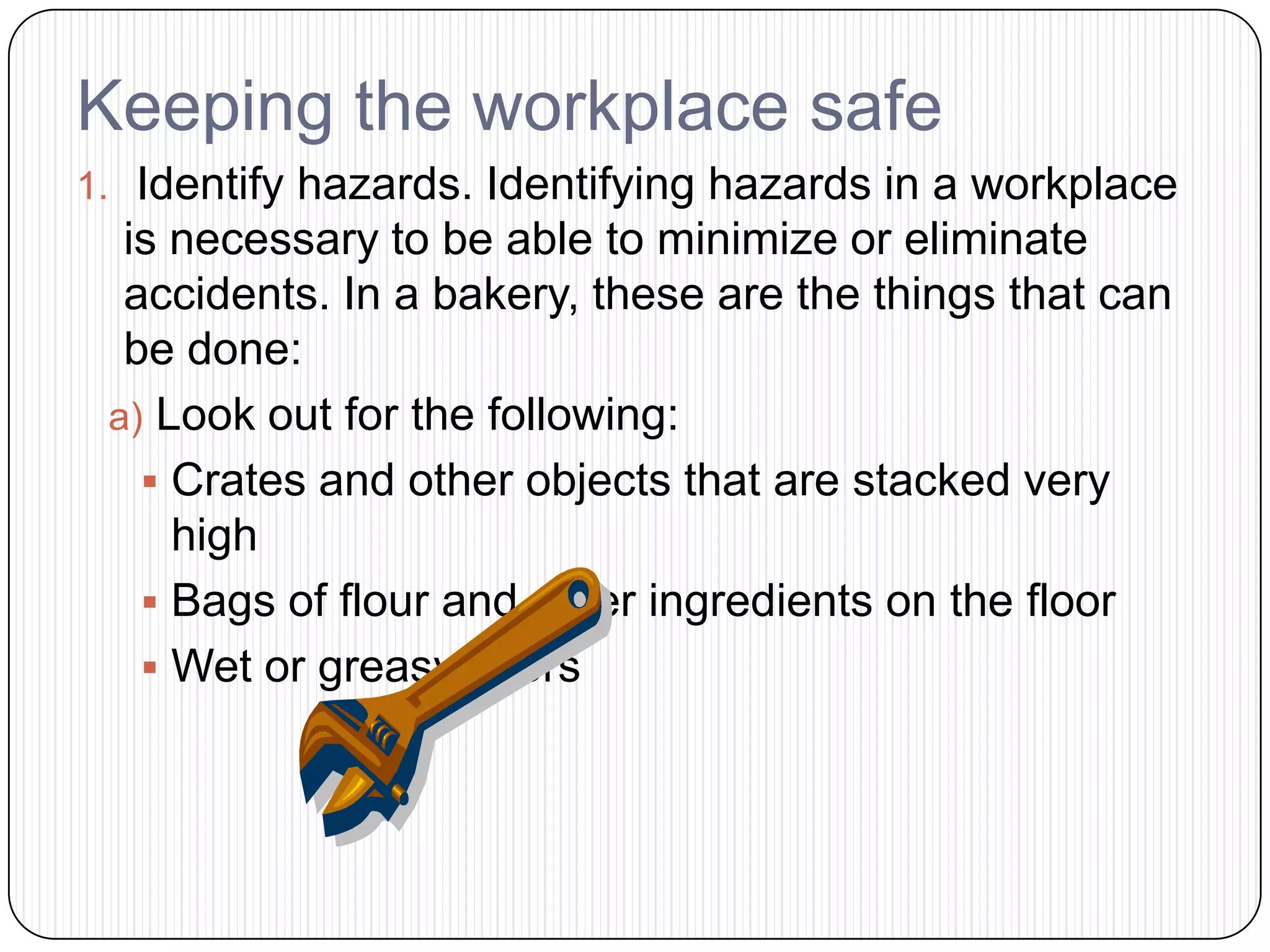 General safety measures in bakeries | PPTX