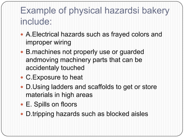 General safety measures in bakeries | PPTX