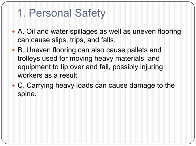 General safety measures in bakeries | PPTX