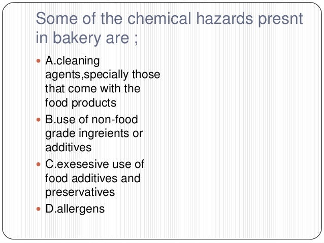 General safety measures in bakeries