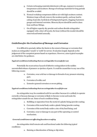 General safety precautions for maintenance of extinguisher | DOCX