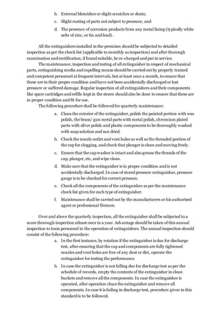 General safety precautions for maintenance of extinguisher | DOCX