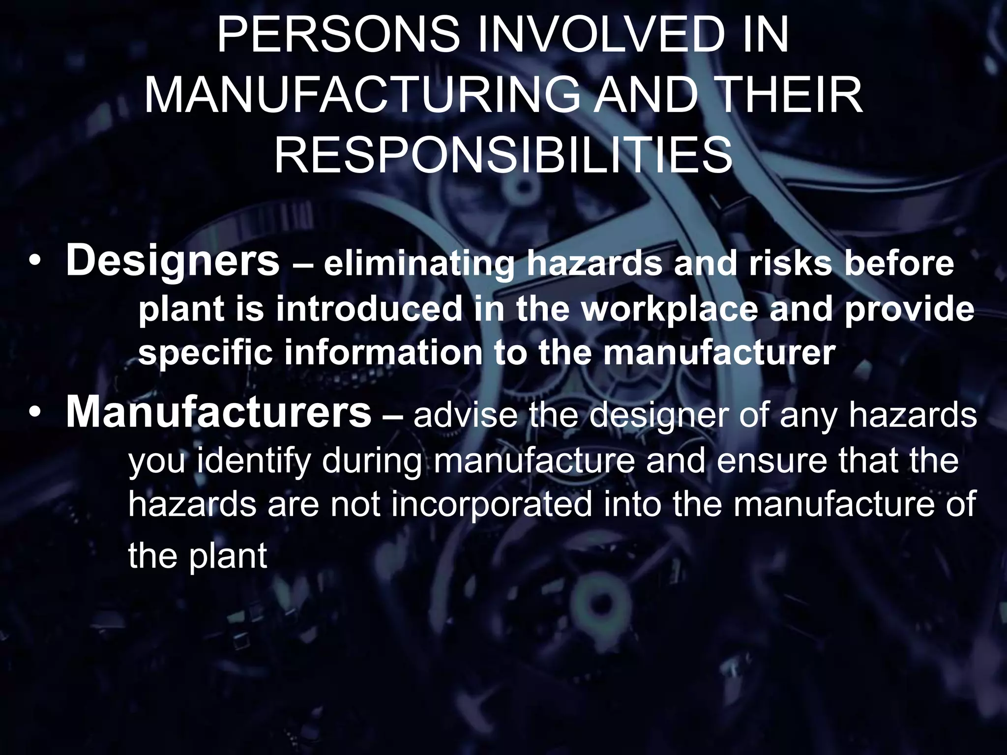 General Safety Protocols on Manufacturing Plant | PPT