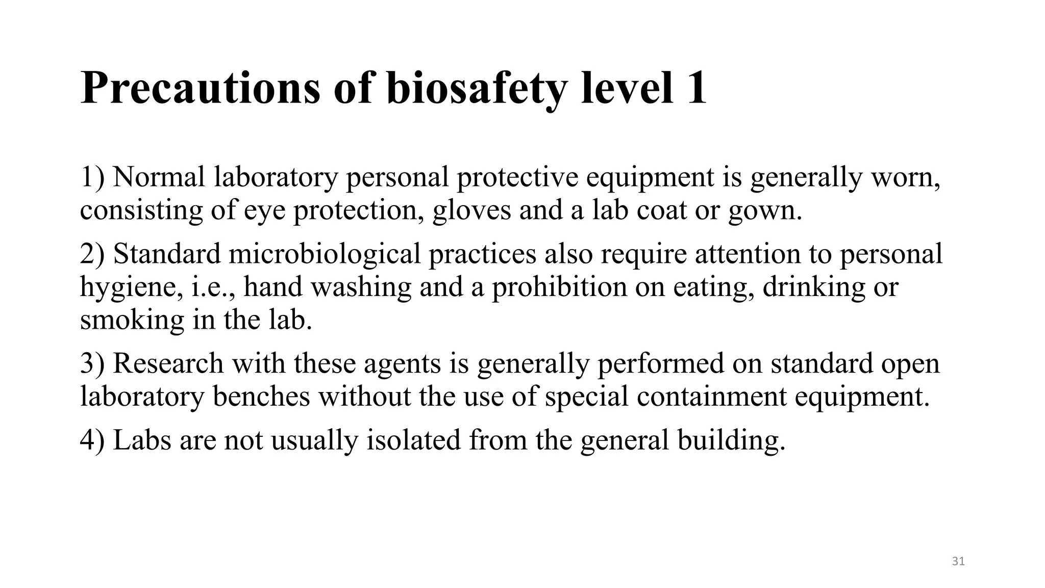 General safety rules-Biosafety Cabinets-Biosafety Levels.pptx