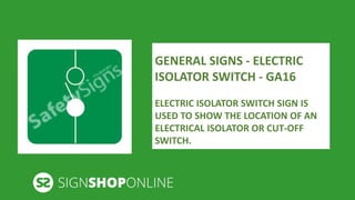 General Safety Signs | PPTX