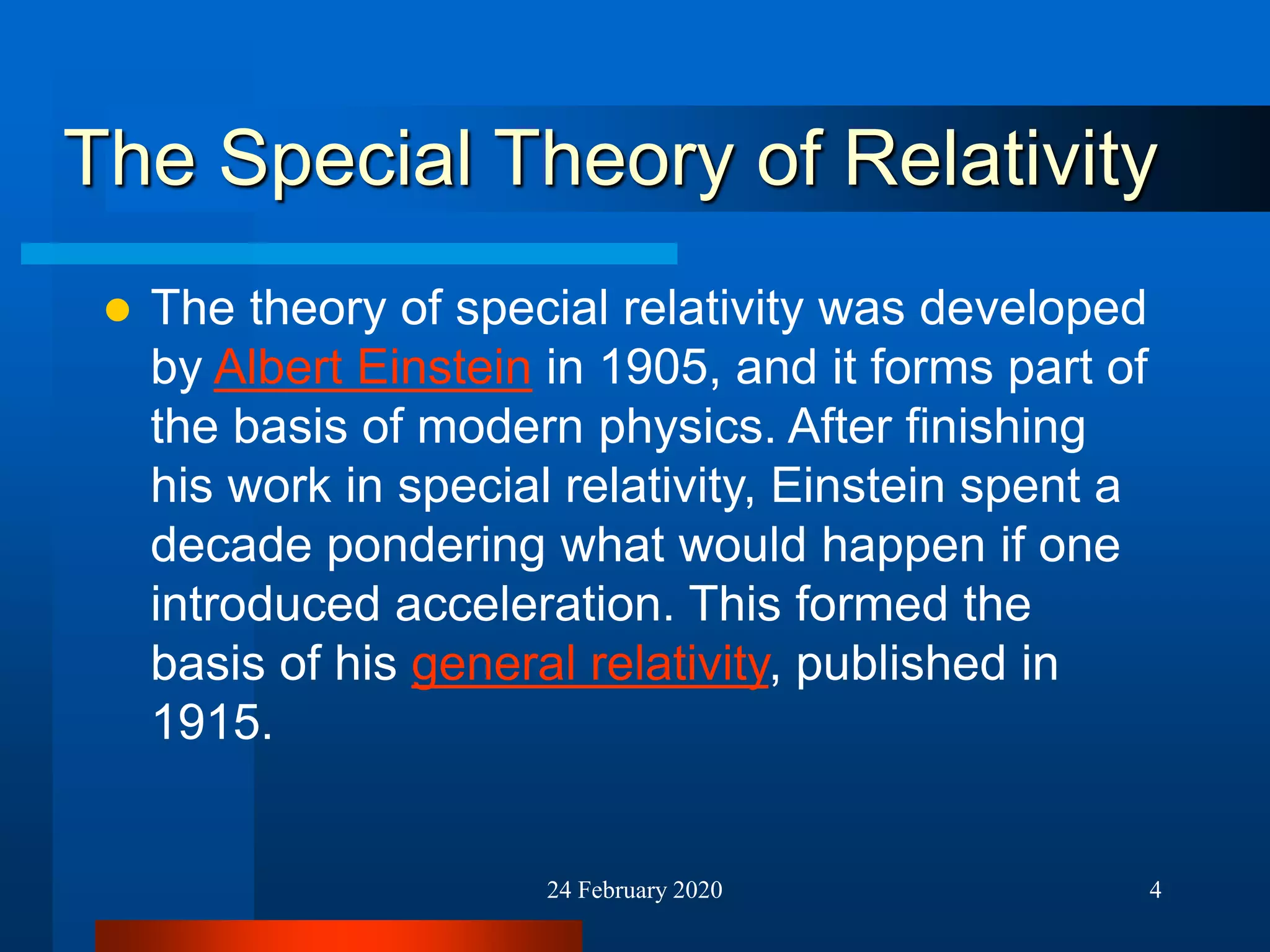 theory of relativity in physics | PPT