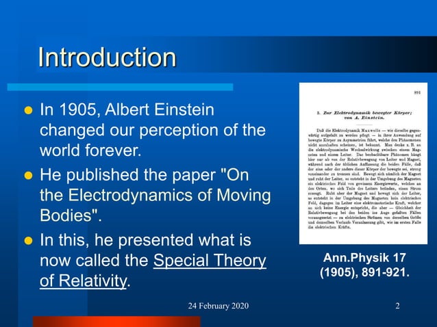 theory of relativity in physics | PPT