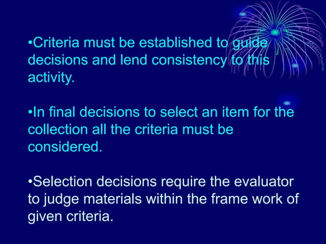 General Selection Criteria | PPT