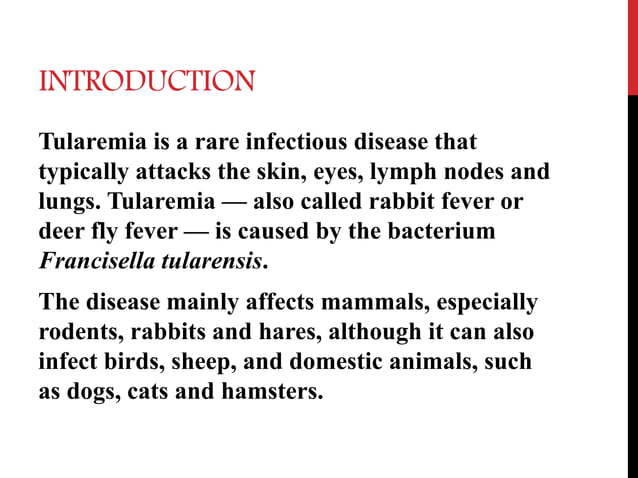 Tularemia | PPTX | Infectious Diseases | Diseases and Conditions